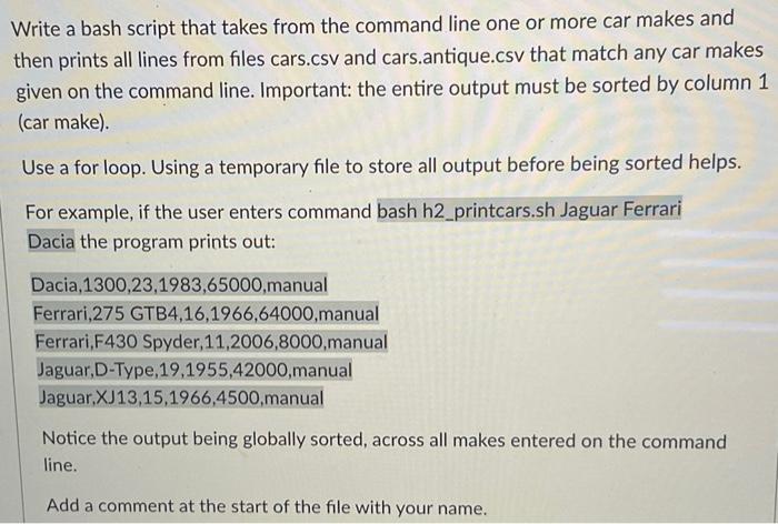Solved Write a bash script that takes from the command line | Chegg.com