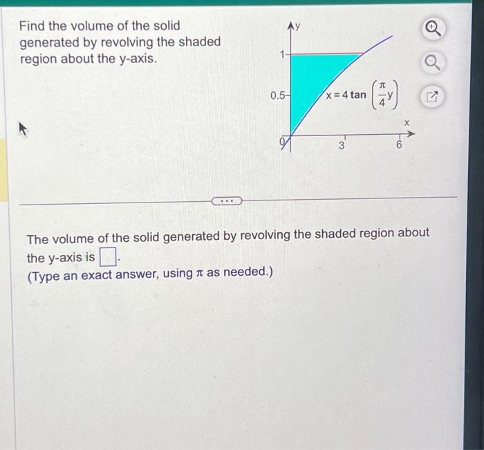 Solved Find the volume of the solid generated by revolving | Chegg.com