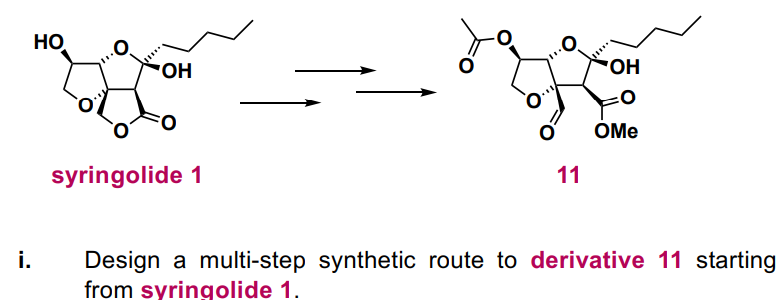 Solved i. ﻿Design a multi-step synthetic route to derivative | Chegg.com