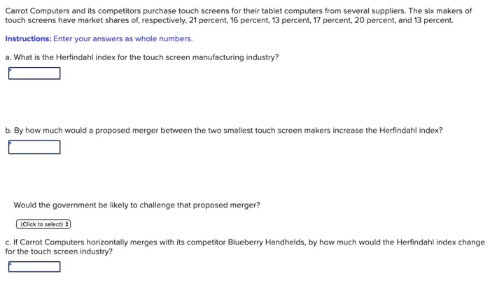 Solved Carrot Computers and its competitors purchase touch | Chegg.com