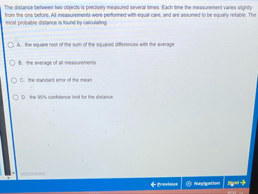 Solved The distance between two objects is predisely | Chegg.com