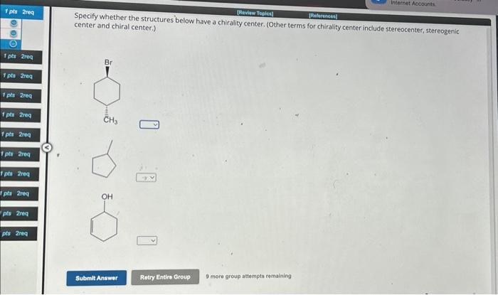 Solved [Revinew Togles] Specify whether the structures below | Chegg.com