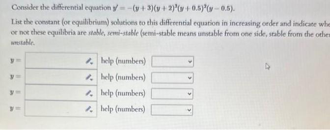 Solved Consider the differential equation | Chegg.com