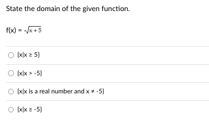 Solved State the domain of the given | Chegg.com