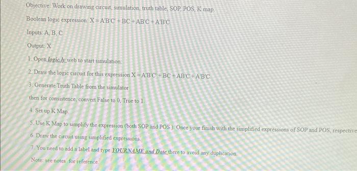 Solved Boolean logic expression X=A′B′C′+BC+ABC′+A′C | Chegg.com