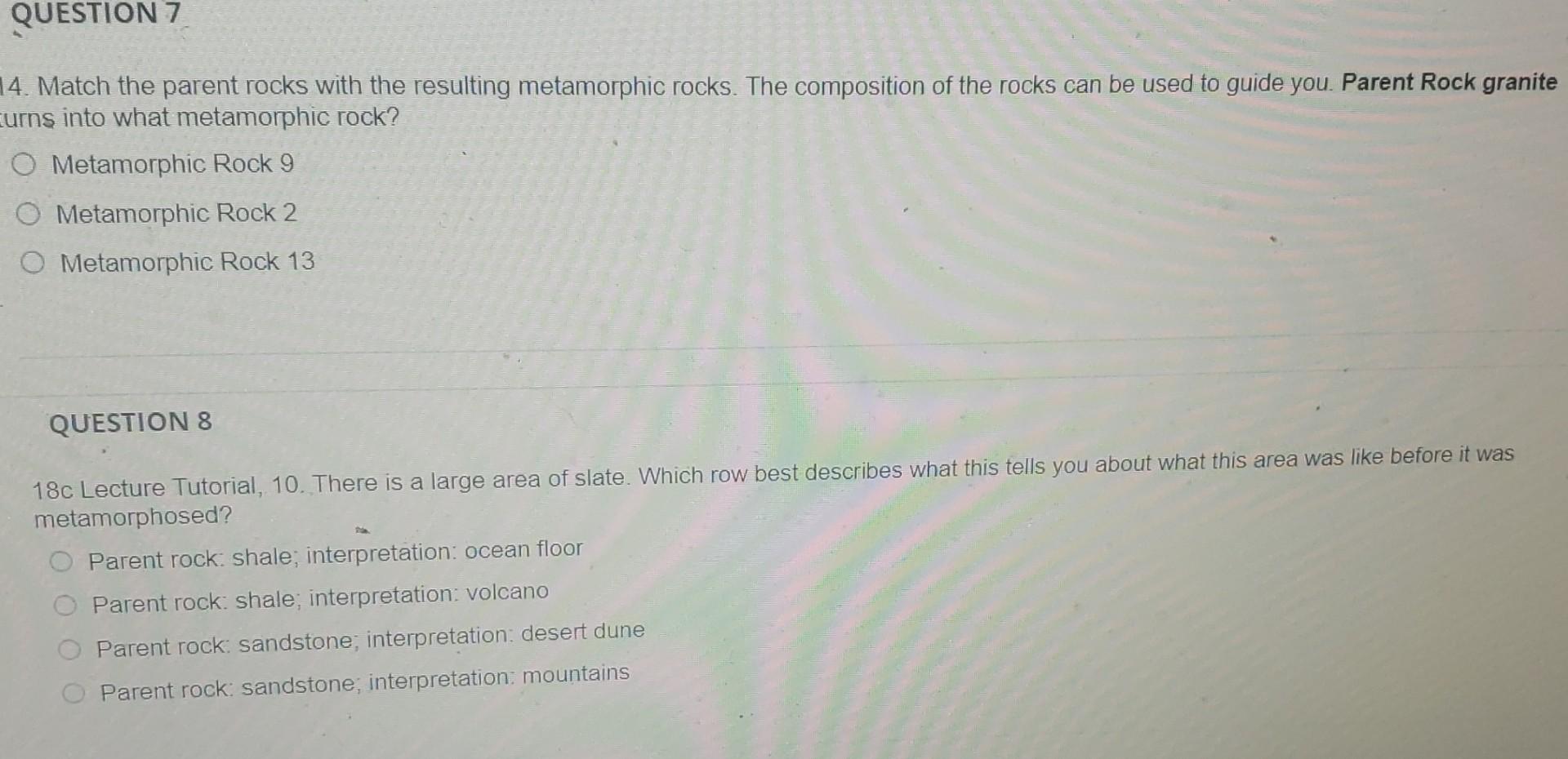 Solved 4. Match the parent rocks with the resulting | Chegg.com