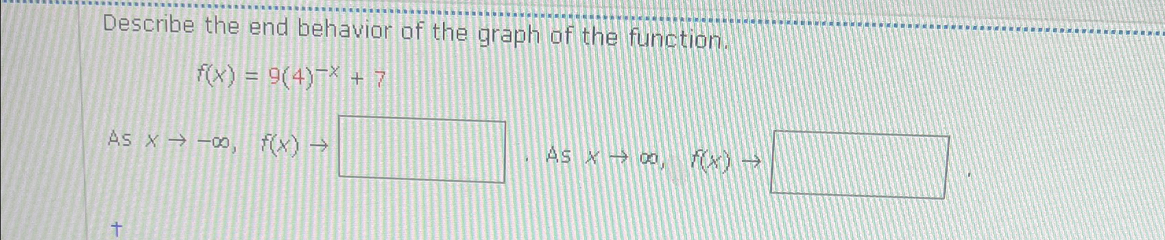 Solved Describe the end behavior of the graph of the | Chegg.com