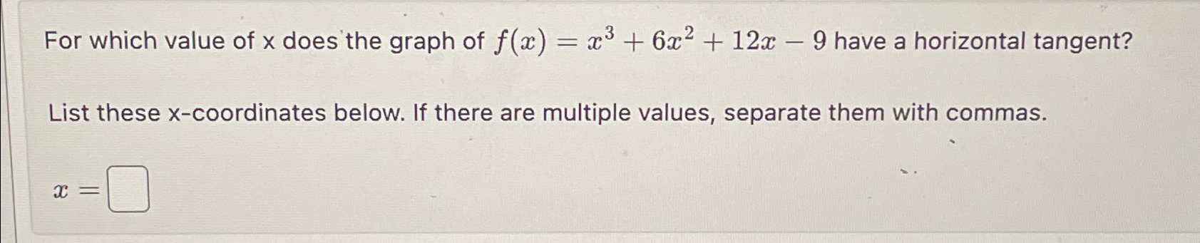 Solved For which value of x ﻿does the graph of | Chegg.com