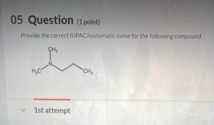 Solved 05 Question (1 point) Provide the correct | Chegg.com