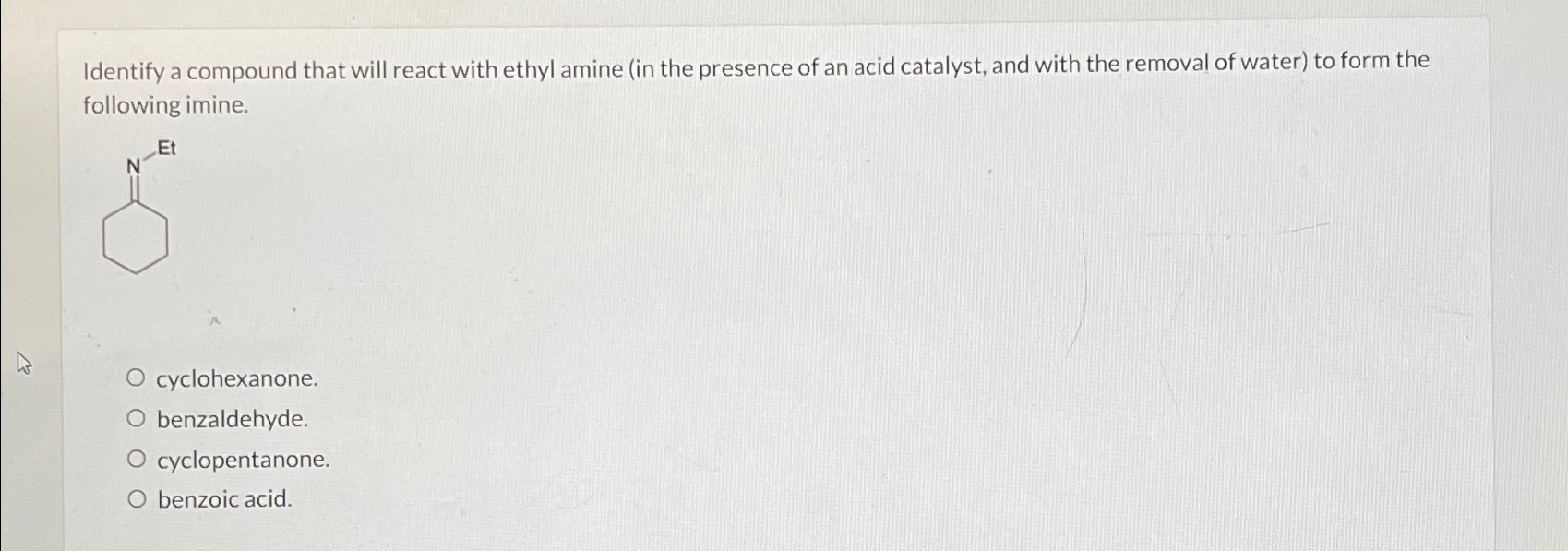 Solved Identify a compound that will react with ethyl amine | Chegg.com