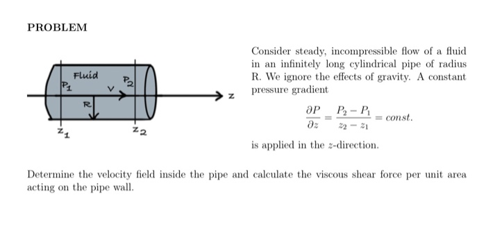 Solved PROBLEM Fluid Consider steady, incompressible flow of | Chegg.com Solved PROBLEM Fluid Consider steady, incompressible flow of | Chegg.com