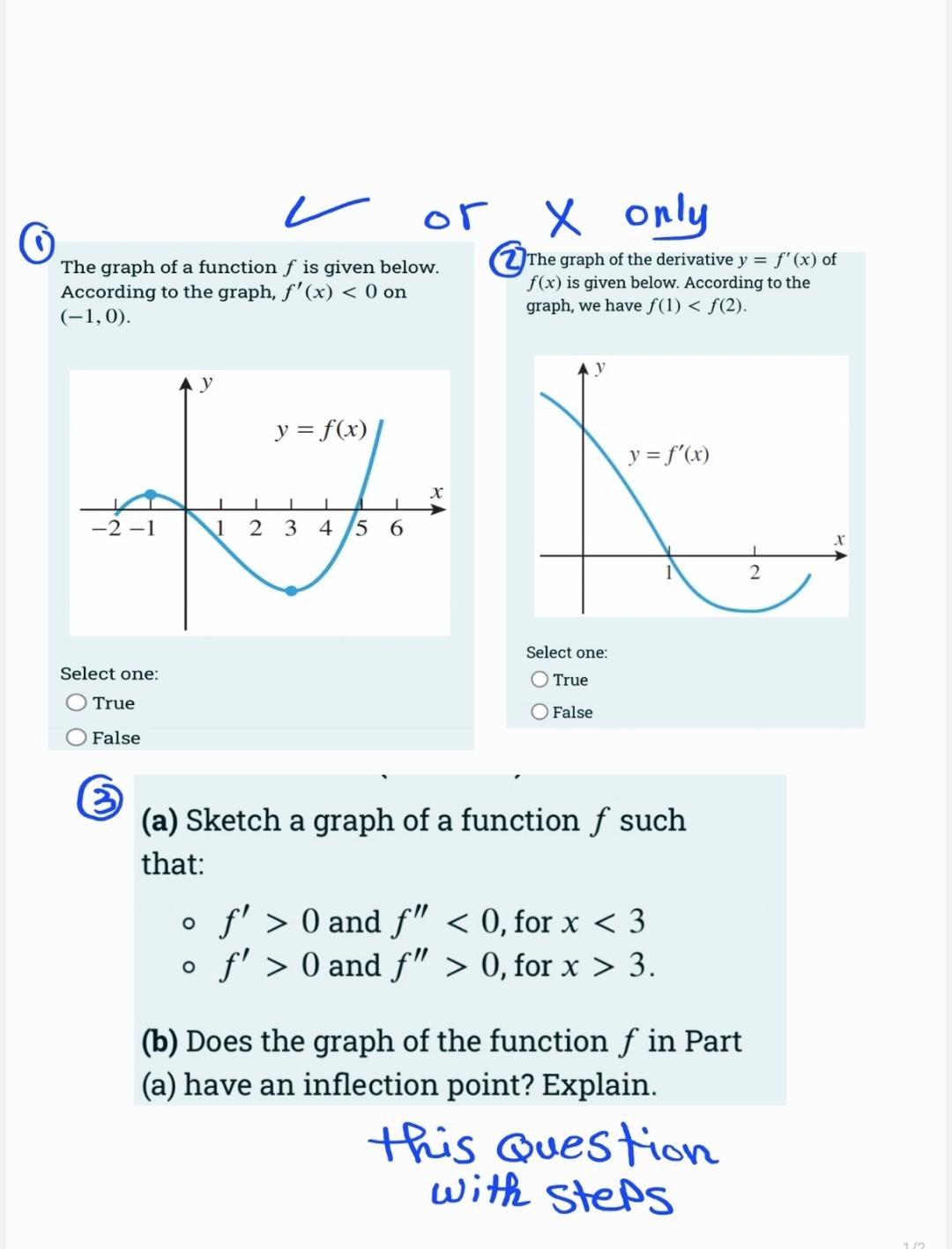 Solved hello Q1 and Q2 only true or false without justfiy | Chegg.com