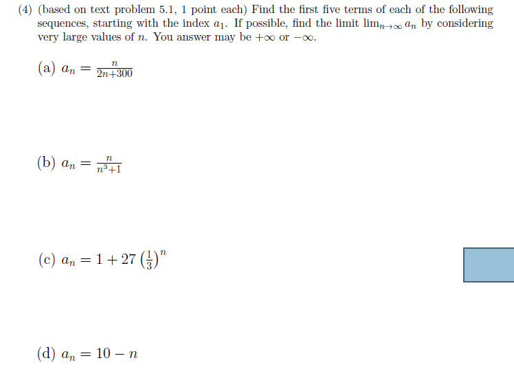 Solved (4) (based on text problem 5.1, 1 ﻿point each) ﻿Find | Chegg.com