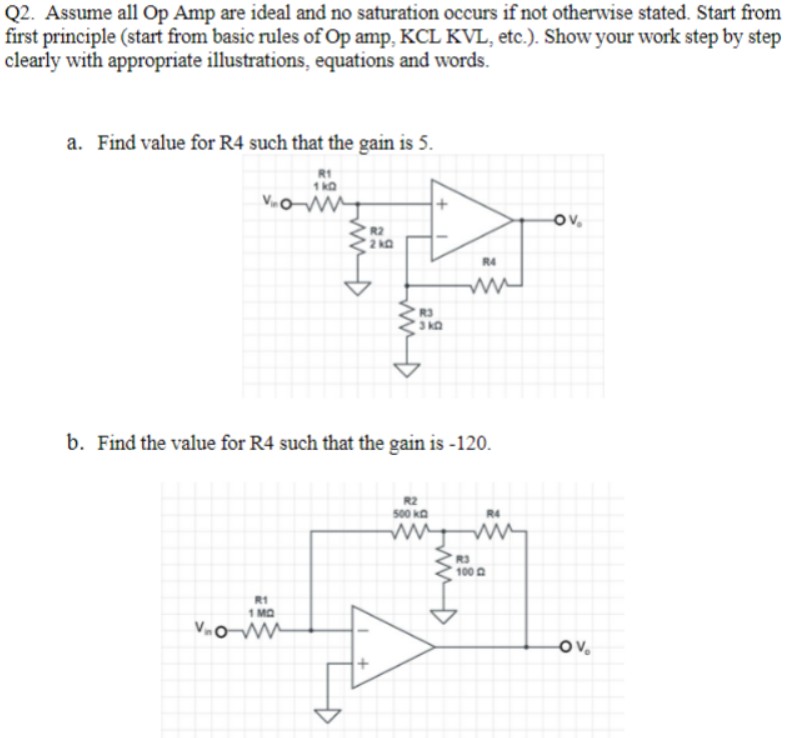 Solved Q2. ﻿Assume all Op Amp are ideal and no saturation | Chegg.com