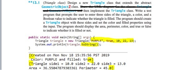 Solved **13.1 (Triangle class) Design a new Triangle class | Chegg.com