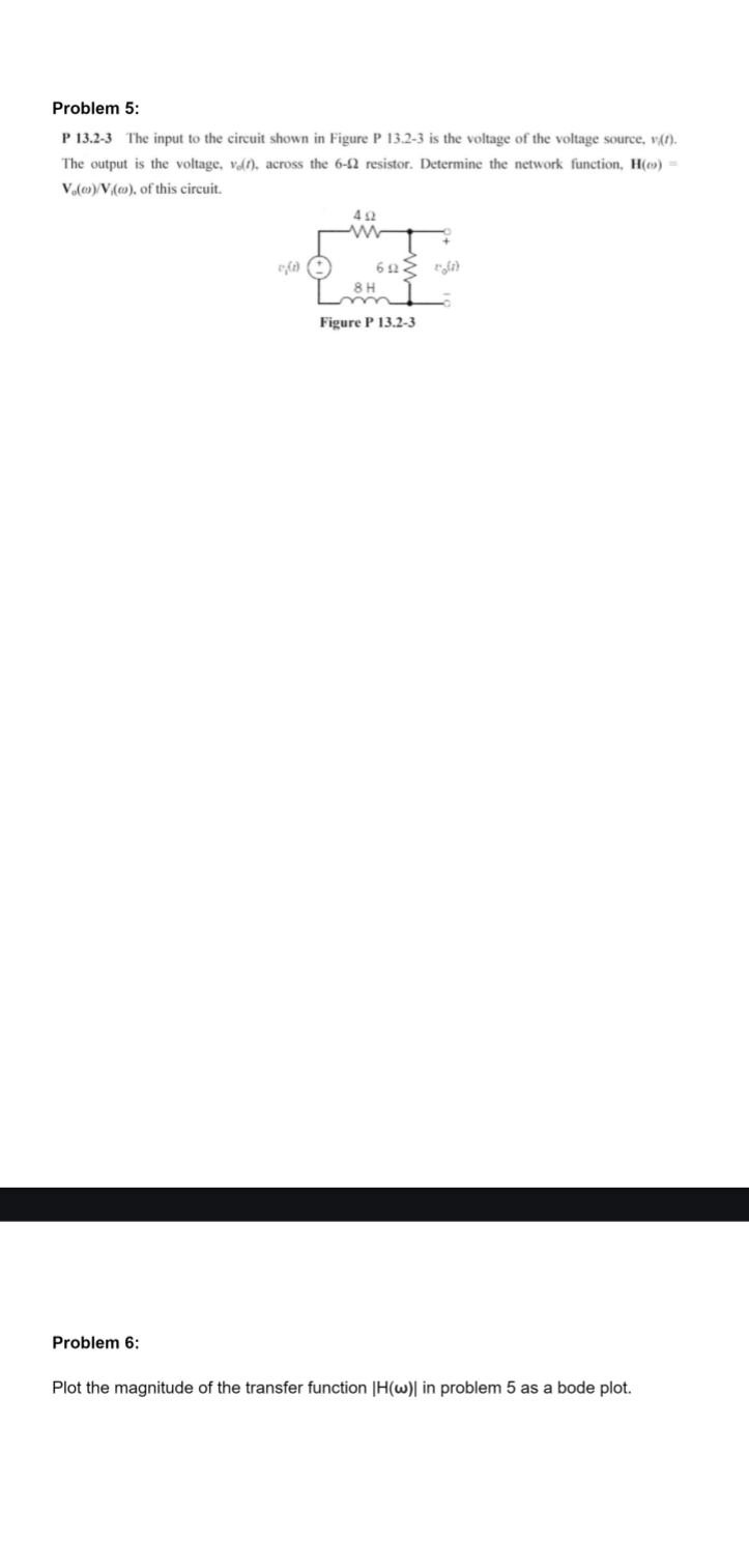 Solved Problem 5:P 13.2-3 ﻿The input to the circuit shown in | Chegg.com