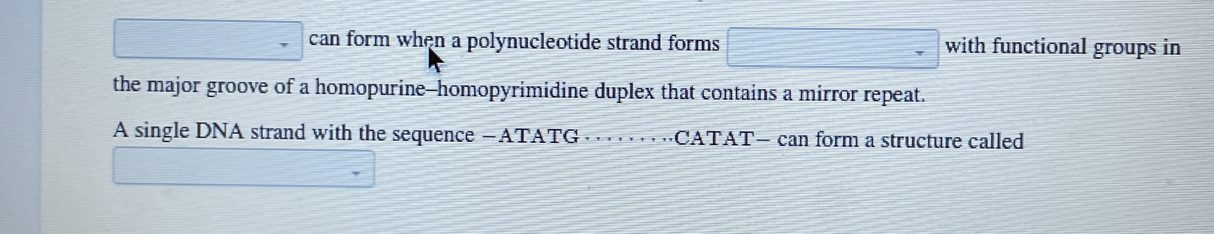Solved can form when a polynucleotide strand forms ﻿with | Chegg.com