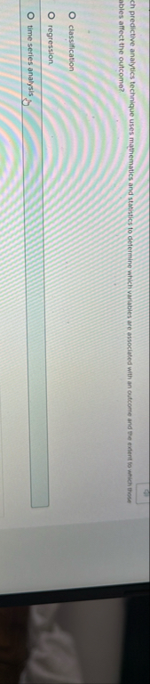 ch predictive analytics technique uses mathematics | Chegg.com