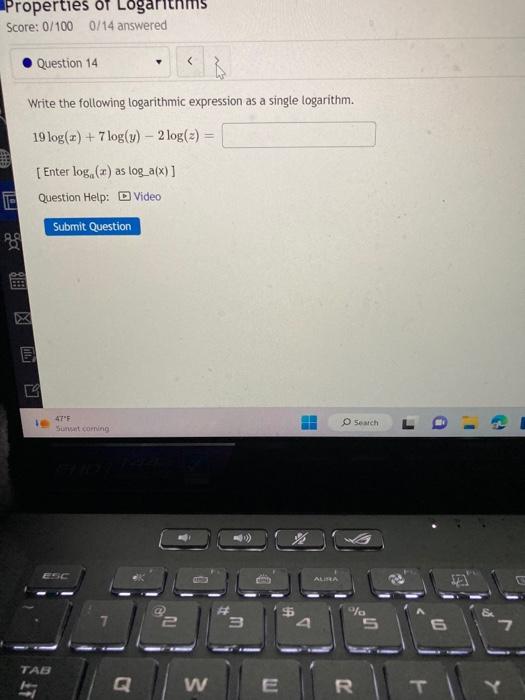 Solved Write the following logarithmic expression as a | Chegg.com
