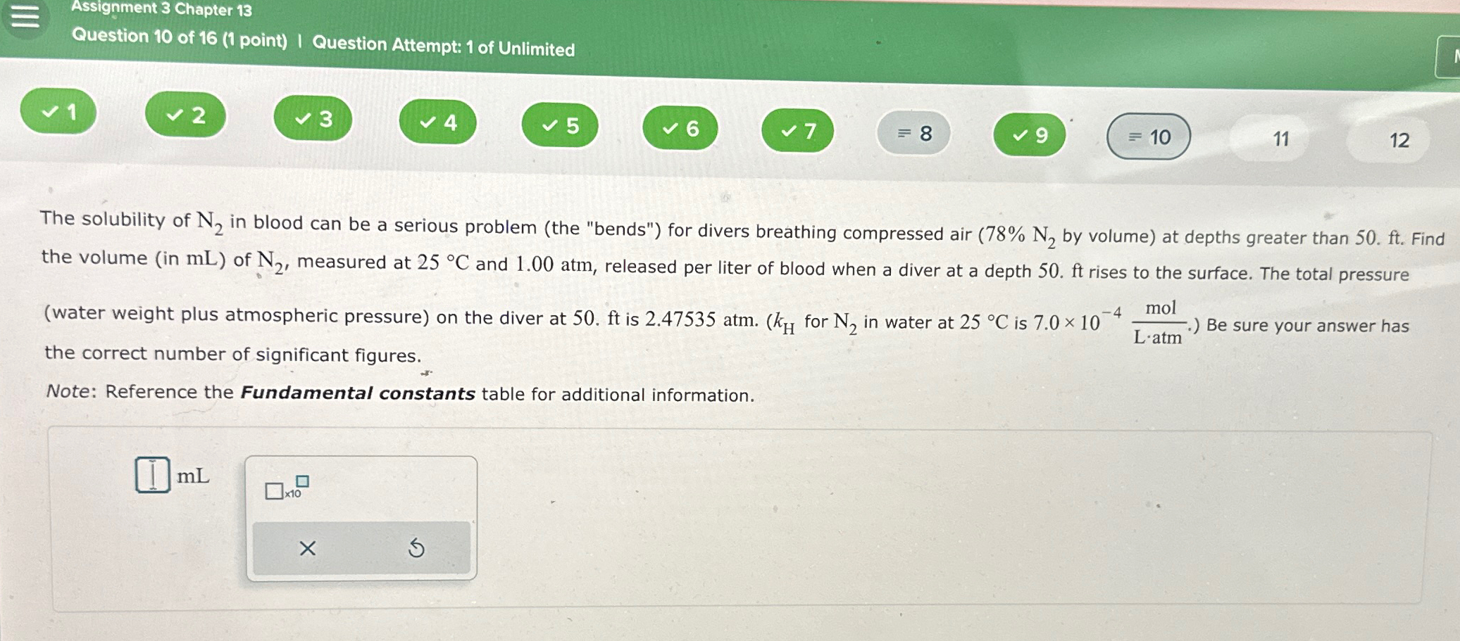 Solved Assignment 3 ﻿Chapter 13Question 10 ﻿of 16 (1 ﻿point) | Chegg.com