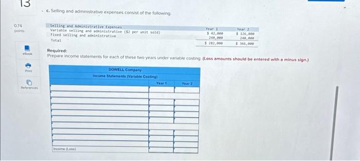 Solved Problem 19-1A (Algo) Variable costing income | Chegg.com