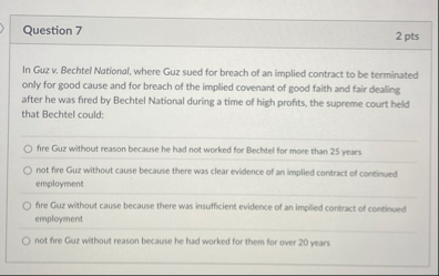 Solved Question 72 ﻿ptsIn Guz v. ﻿Bechtel National, where | Chegg.com
