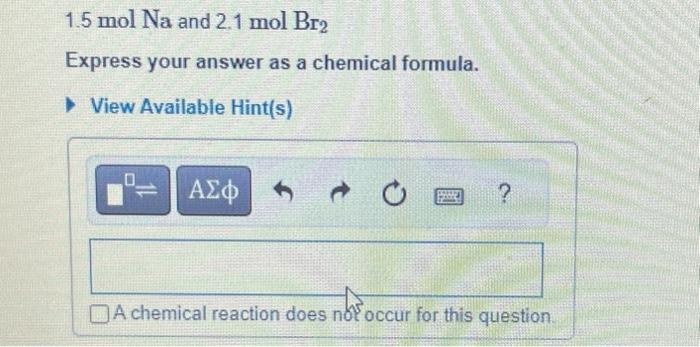 Solved Find the limiting reactant for each initial amount of | Chegg.com