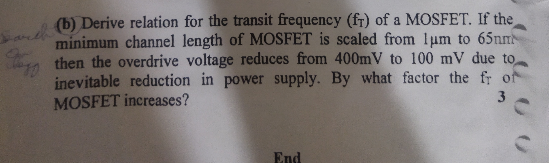 Solved (b) ﻿Derive relation for the transit frequency (fT) | Chegg.com