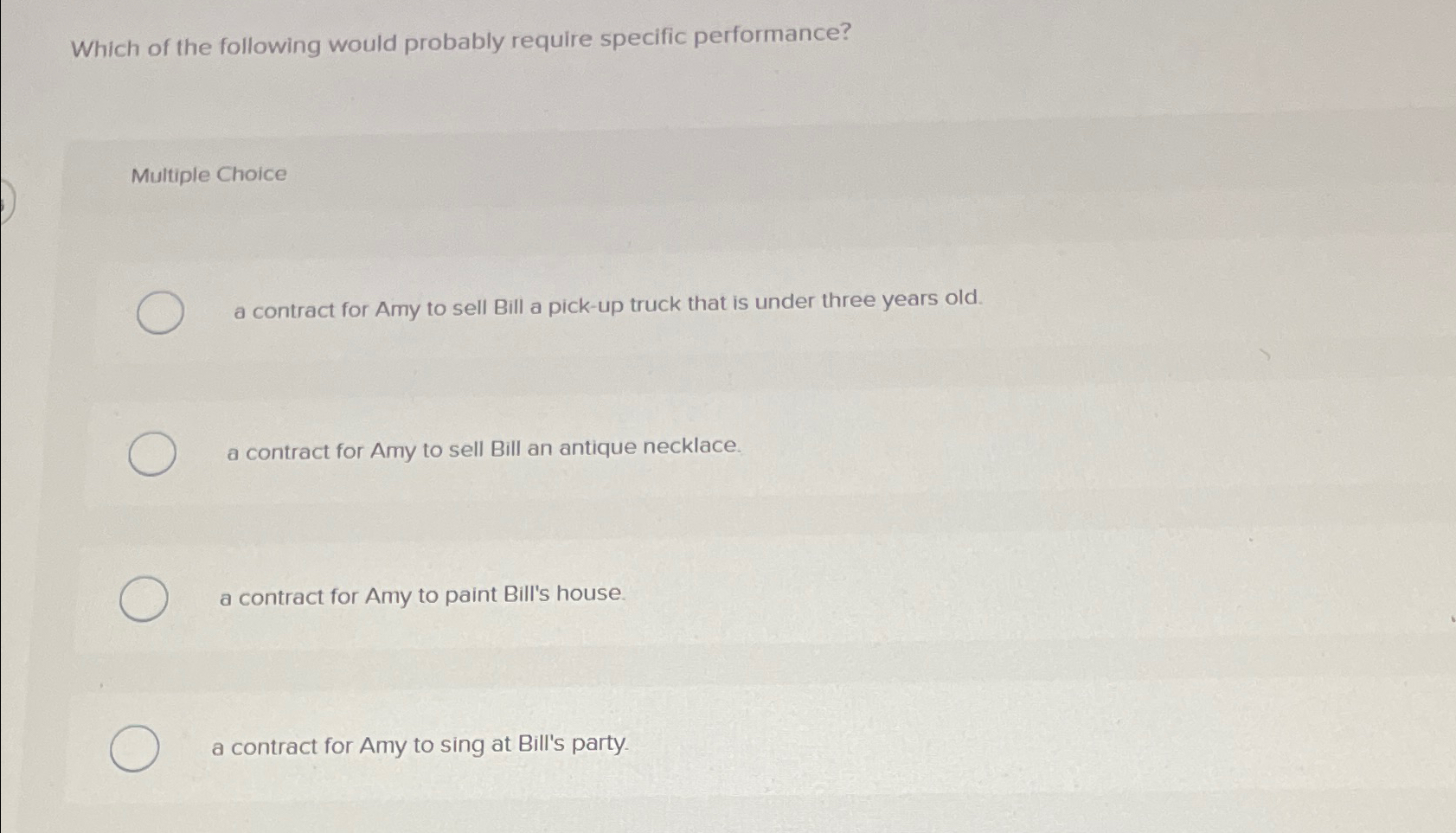 Solved Which of the following would probably require | Chegg.com