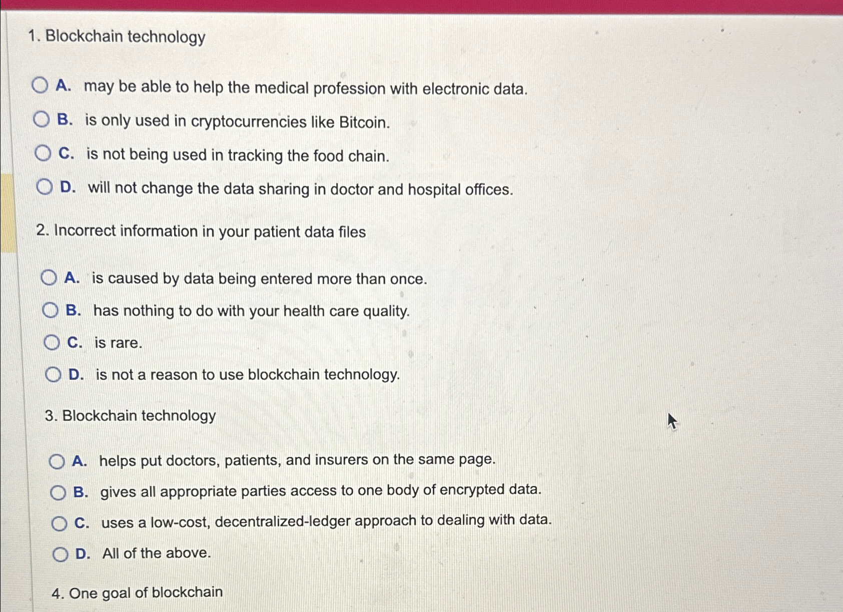 Solved Blockchain technologyA. ﻿may be able to help the | Chegg.com