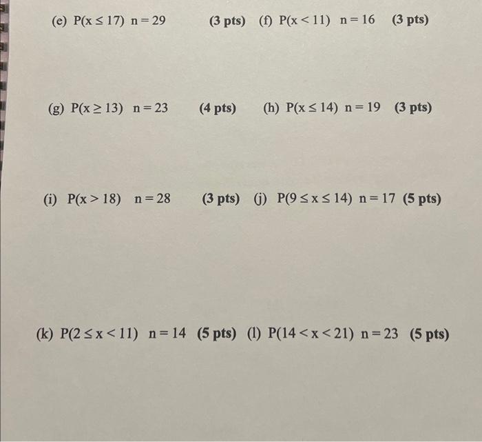 Solved 14. If x is binomially distributed with p=.72 find | Chegg.com
