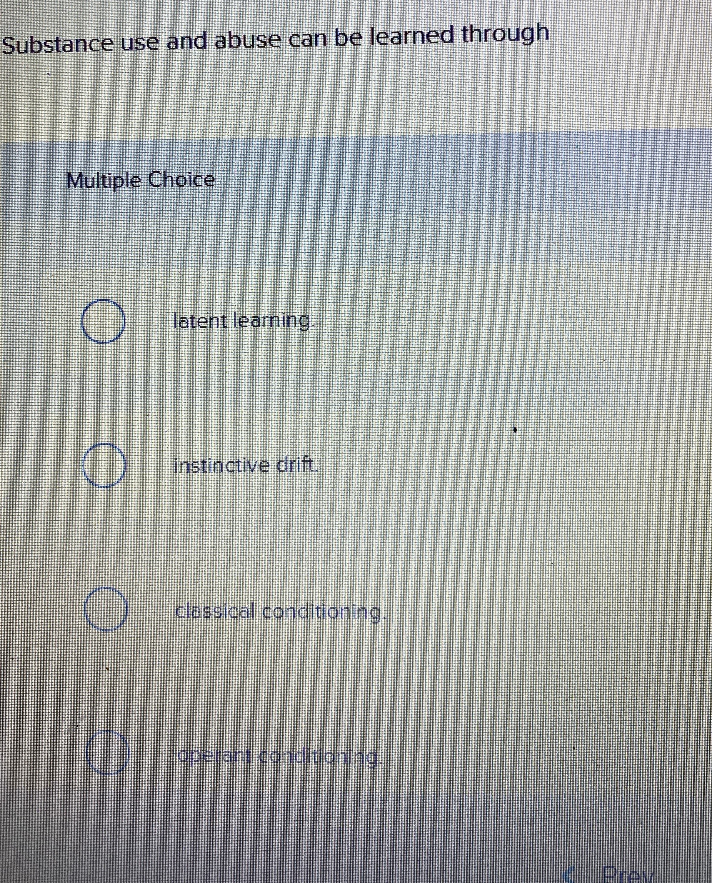Solved Substance use and amuse can be learned through late | Chegg.com