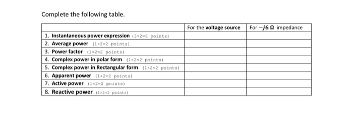 Solved Question 1: (10 points) Find the voltage phasor V, in | Chegg.com