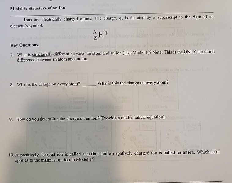 Solved Model 3: Structure of an IonIons are electrically | Chegg.com