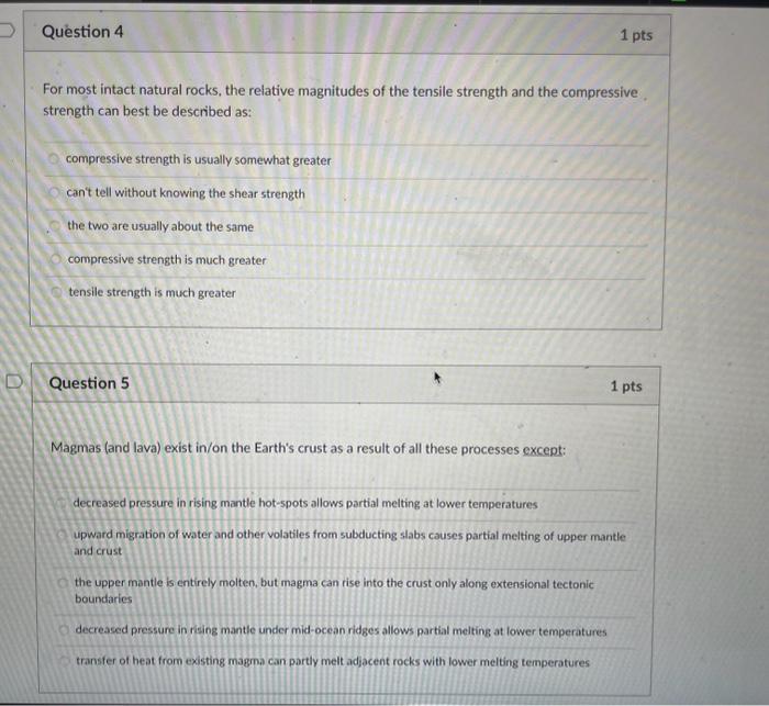 Solved For most intact natural rocks, the relative | Chegg.com