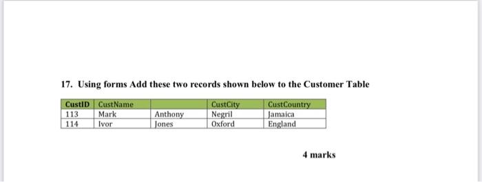 Solved Use Microsoft Access to create a Customer Management | Chegg.com