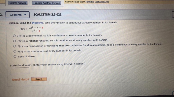 Solved Submit Answer Practice Another Version Viewing Saved | Chegg.com