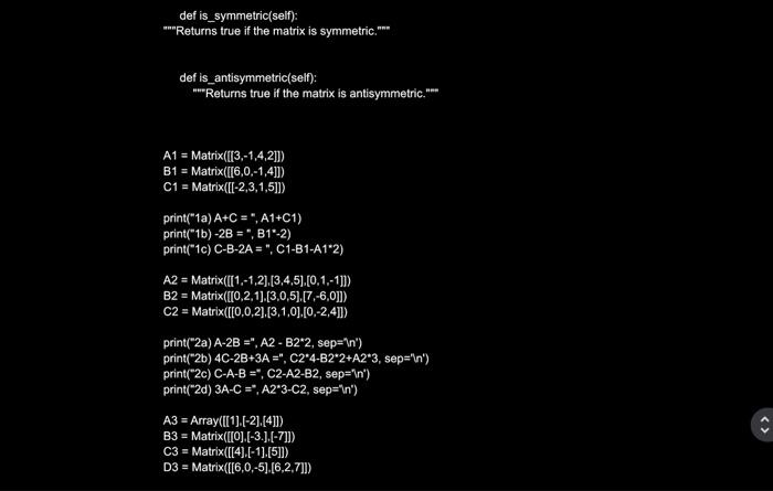 Solved Class Matrix N Instances Of This Class Represent A 6696