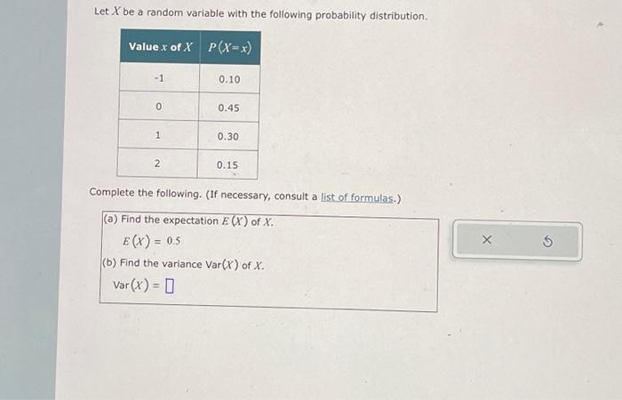 Solved Let X be a random variable with the following | Chegg.com Solved Let X be a random variable with the following | Chegg.com