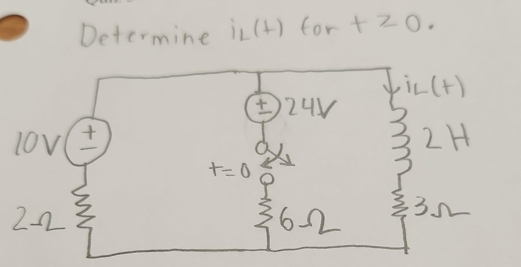 Solved Determine iL(t) for t≥0. | Chegg.com