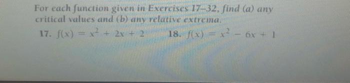 Solved For each function given in Exercises 17–32, find (a) | Chegg.com