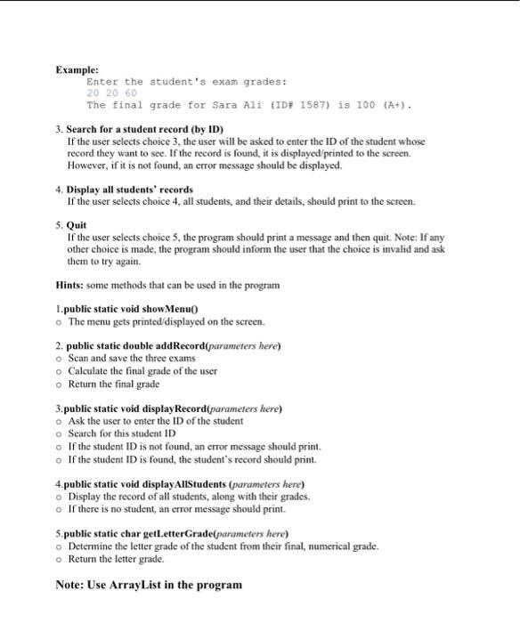 Solved Program DescriptionProject 1: Using Java API | Chegg.com