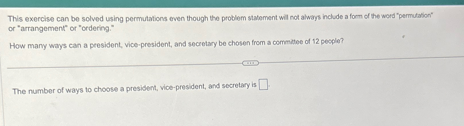 Solved This exercise can be solved using permutations even | Chegg.com