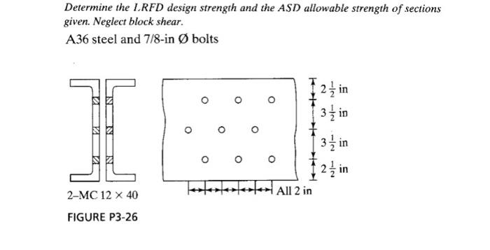 Solved Determine the LRFD design strength and the ASD | Chegg.com