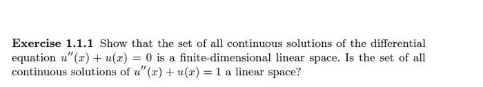 Solved Exercise 1.1.1 Show that the set of all continuous | Chegg.com