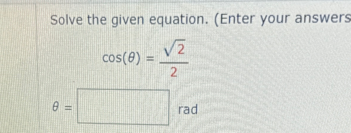 Solved Solve the given equation. (Enter your | Chegg.com