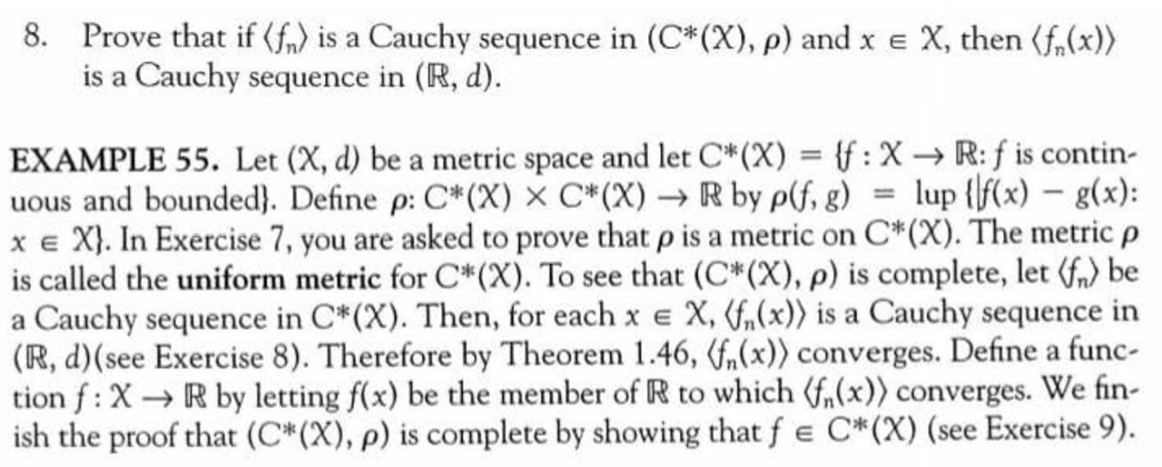 Solved Prove that if (:fn:) ﻿is a Cauchy sequence in | Chegg.com