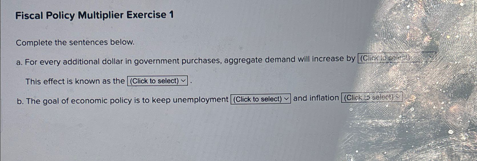 Solved Fiscal Policy Multiplier Exercise 1Complete the | Chegg.com