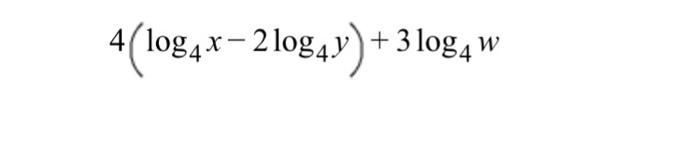 Solved 4(log4x−2log4y)+3log4w | Chegg.com