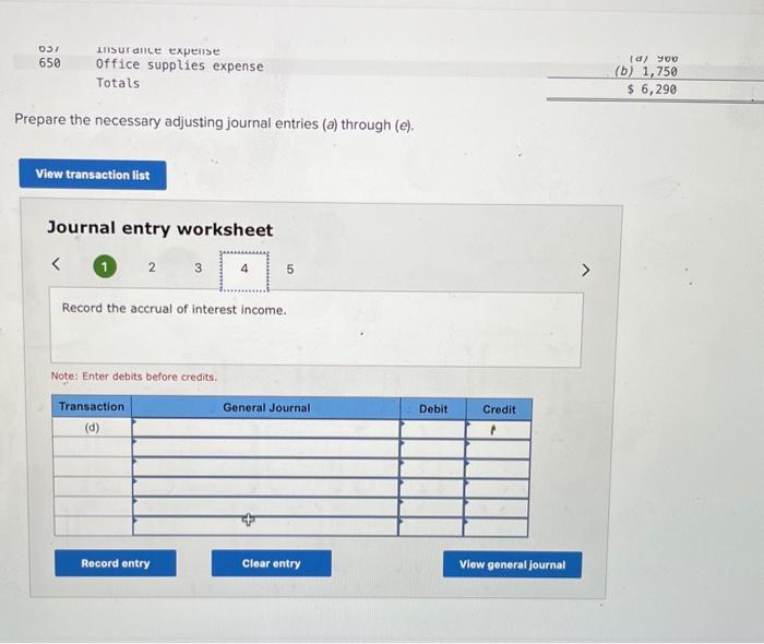 Solved Prepare the necessary adjusting joumal entios (of | Chegg.com